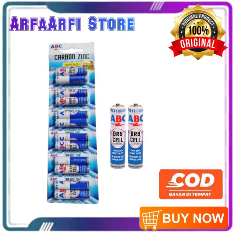 Jual Baterai ABC AAA Heavy Duty 1.5Volt Kualitas Mutu Terjamin | Shopee ...