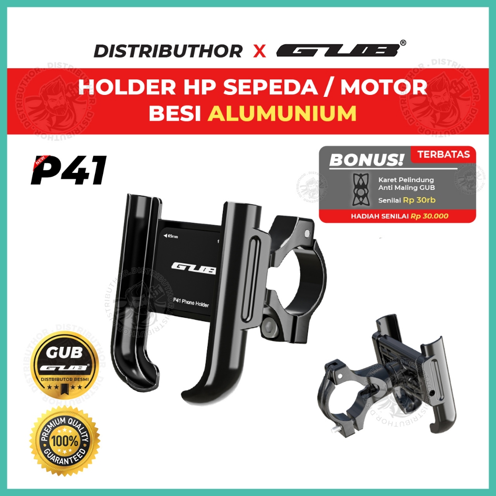 Jual GUB P41 Holder Hp Stang Motor Full Besi Stand Dudukan Handphone Model Tarik Phone Holder ...