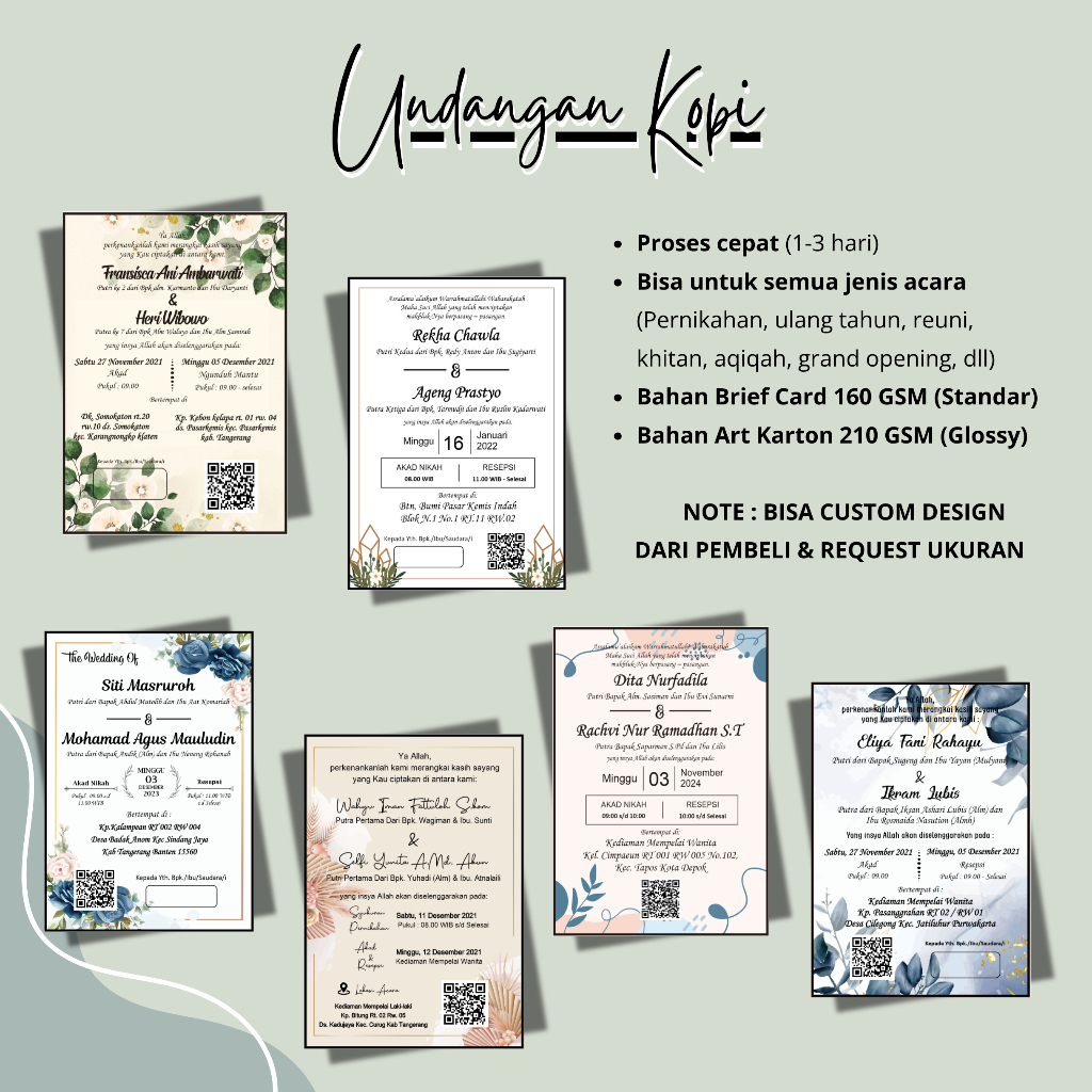 Jual Undangan Kopi Pernikahan / Undangan Pernikahan Mini / Undangan ...