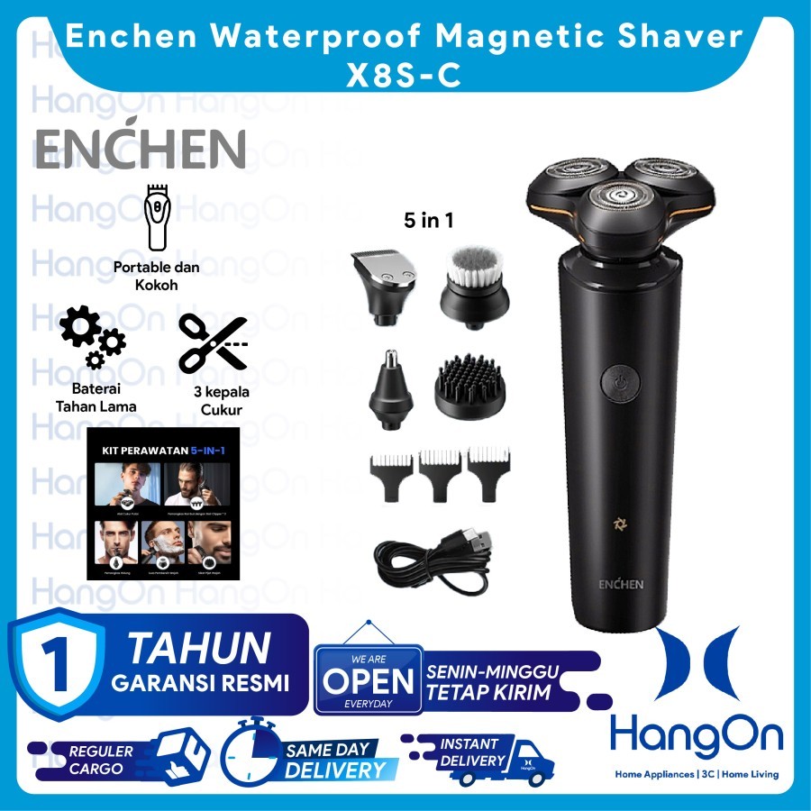 Jual Enchen X8S-C Alat Cukur Rambut Elektrik 5 in 1 Waterproof Magnetic Shaver | Shopee Indonesia