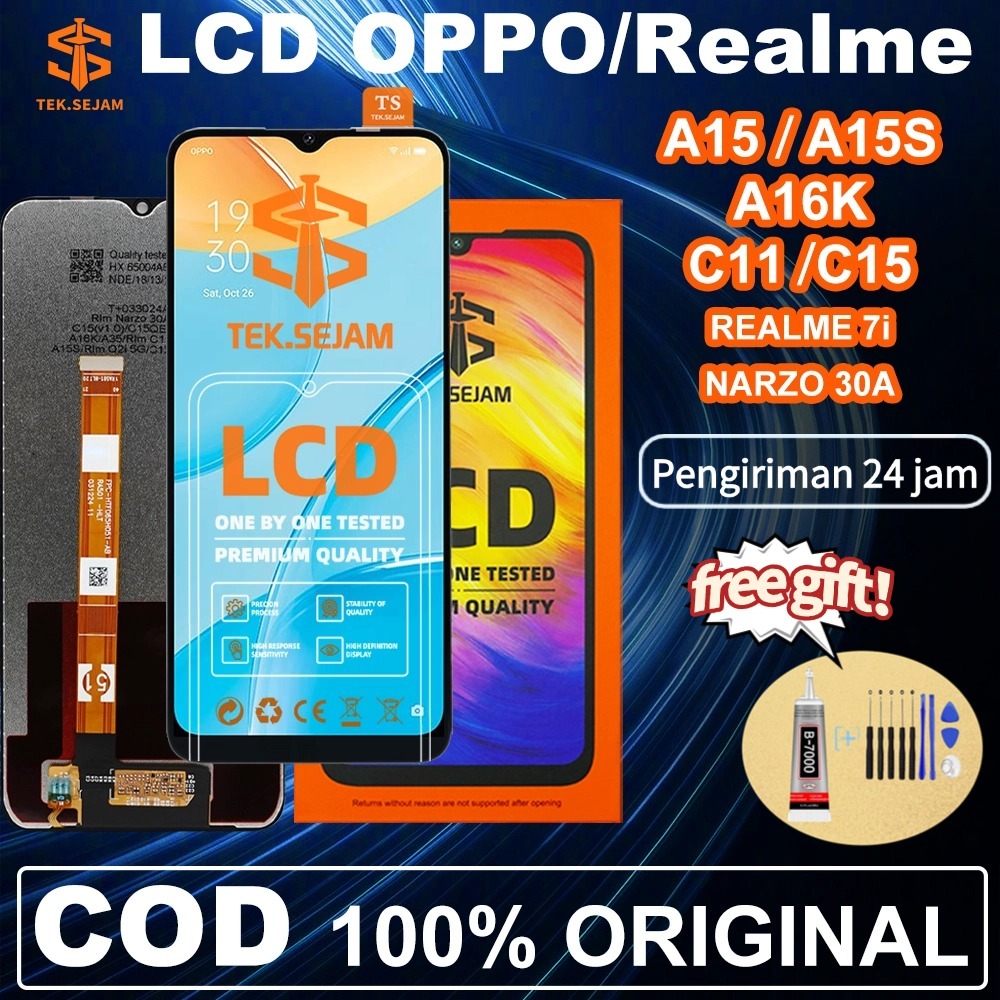 Jual 【ORIGINAL+lem+obeng】LCD Realme C11/C12/C15 OPPO A15/A15S/A16K/A16E Original Layar ...