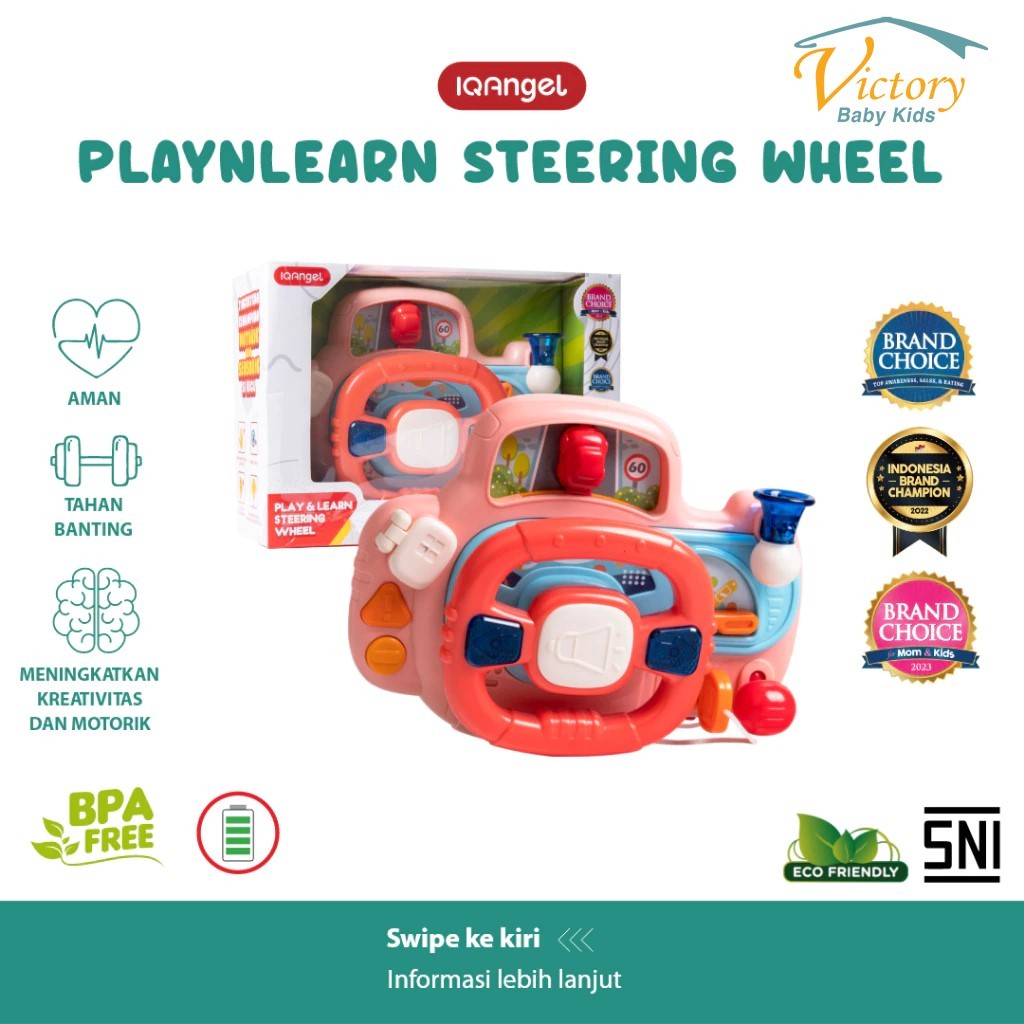 Jual IQ Angel - Play & Learn Steering Wheel Pink / Setir Mobil Mainan ...