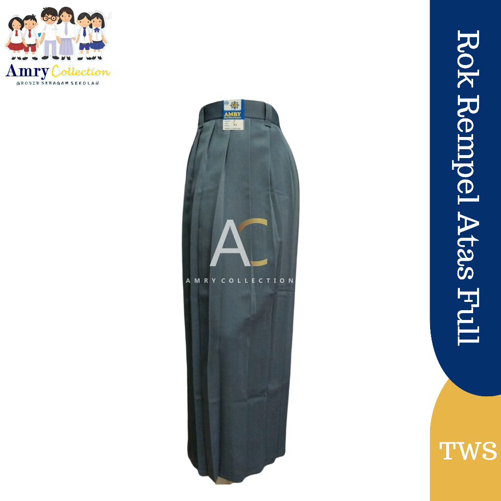 Jual ROK SEKOLAH Rok Rempel Full Panjang SMA Seragam Sekolah Formal ...
