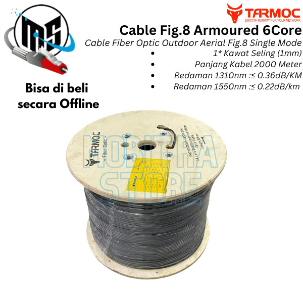 Jual Tarmoc Fiber Optic Cable Fig 8 Armoured 6 Core 2000m | Kabel Fiber ... Jual Tarmoc Fiber Optic Cable Fig 8 Armoured 6 Core 2000m | Kabel Fiber ...