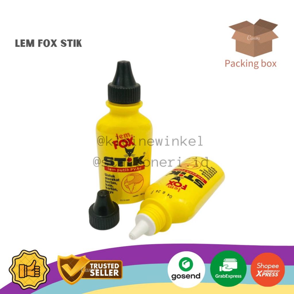 Jual Lem FOX STIK PVAc Botol Kuning 60gr | Shopee Indonesia