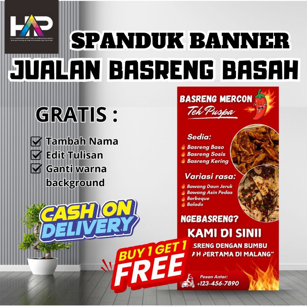 Jual SPANDUK BANNER JUALAN MAKANAN BASRENG BASAH | Shopee Indonesia