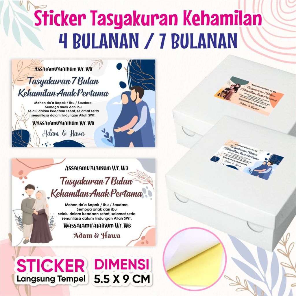 Jual Sticker Tasyakuran Kehamilan 4 Bulanan / 7 Bulan | Shopee Indonesia