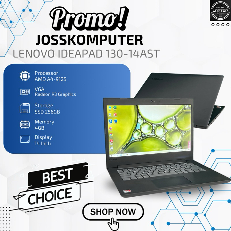 Jual LENOVO IDEAPAD 130-14AST AMD A4-9125/ RAM 4GB/ SSD 256GB/ 14 INCH ...
