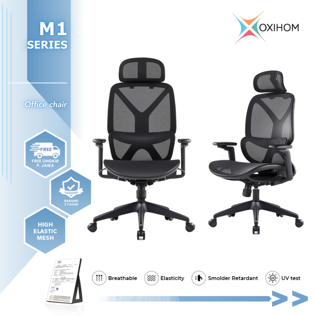 Jual OXIHOM M1 Kursi Mesh Kursi Kantor Kursi Kerja Mesh Chair Ergonomic ...