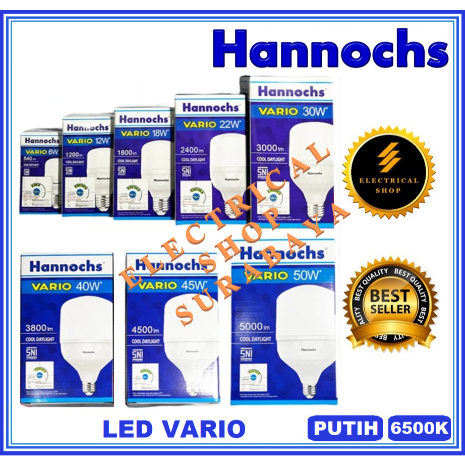 Jual HANNOCHS LAMPU LED VARIO 6W 12W 18W 22W 30W 32W 40W 45W 50W PUTIH (GROSIR) KAPSUL PROMO ...