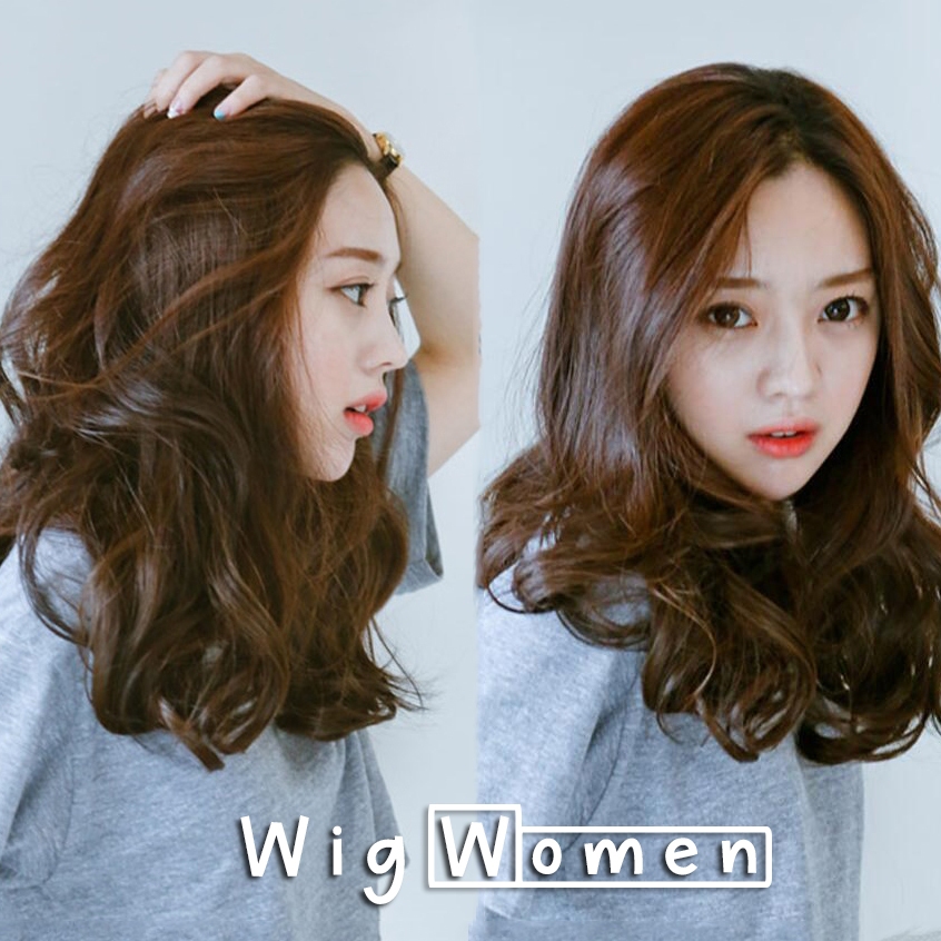 Jual Wig Full Wanita Rambut Pendek Bergelombang Natural Wig Women ...