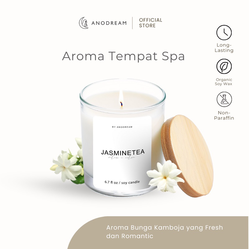 Jual Anodream Jasmine Tea / Bunga Melati Soy Scented Candle | Lilin ...