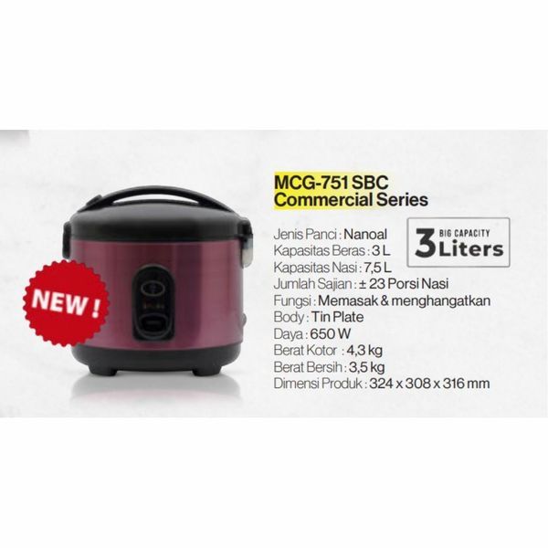 Jual Magic Com Miyako MCG 751 SBC 3L | Shopee Indonesia