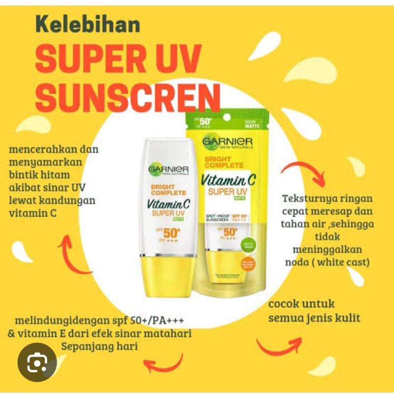 Jual Garnier BC sunscreen spf50 matte 15ml | Shopee Indonesia