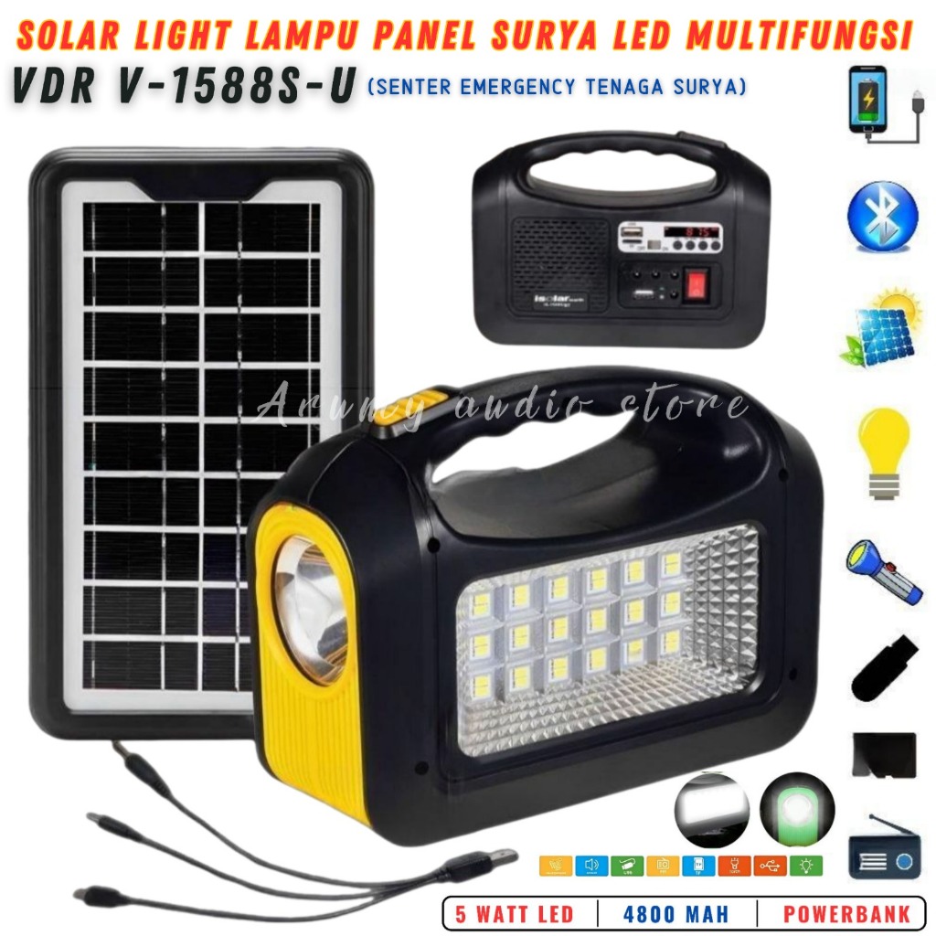 Jual Lampu Senter Led Multifungsi VDR V-1588S-U Dilengkapi Dengan ...