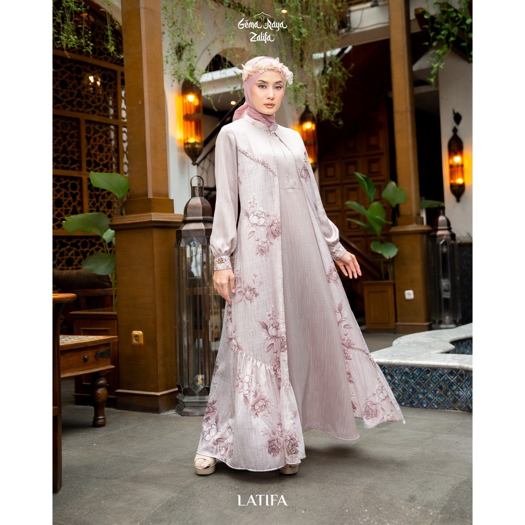 Jual Dress Latifa Series Gema Raya Zalifa dual Layer Bahan Silk ...