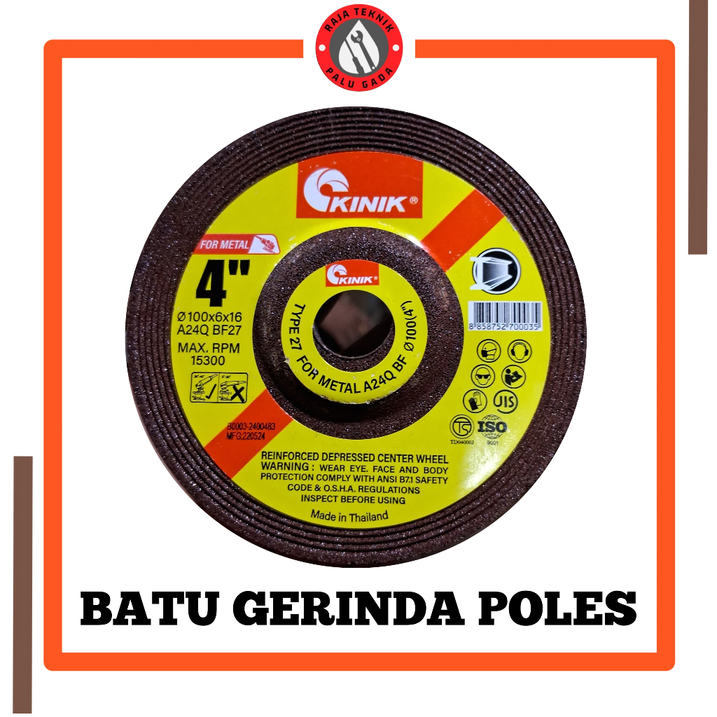 Jual Batu Kinik 4"x 6mm batu gerinda poles gosok besi stainless steel ...