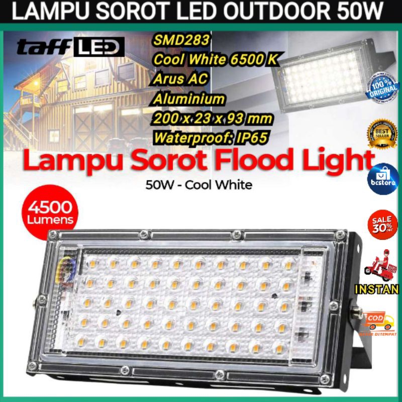 Jual Lampu Sorot LED Outdoor Floodlight Waterproof Cool White dan Warm White 50W - A8 - TaffLED ...