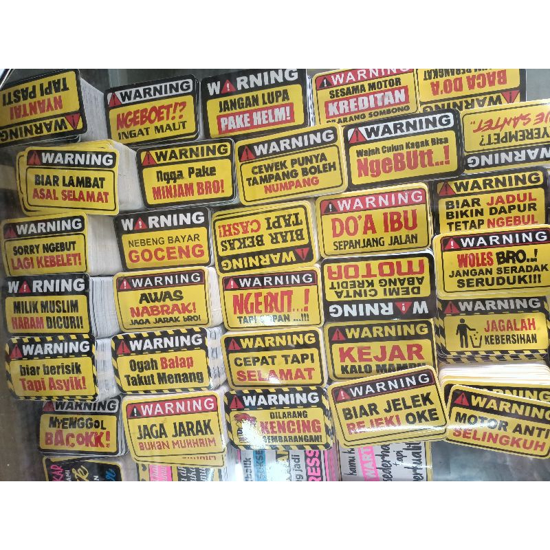 Jual Stiker motor warning isi 25 | Shopee Indonesia