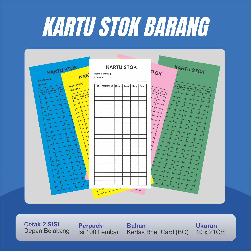 Jual Kartu Stok Barang Kartu Stok Obat Kartu Stock Custom Desain Sesuai ...