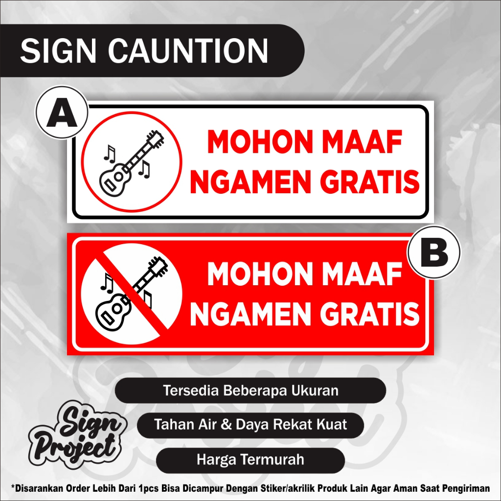 Jual Stiker Dilarang Ngamen / Stiker Pengamen dilarang Masuk / Sticker ...