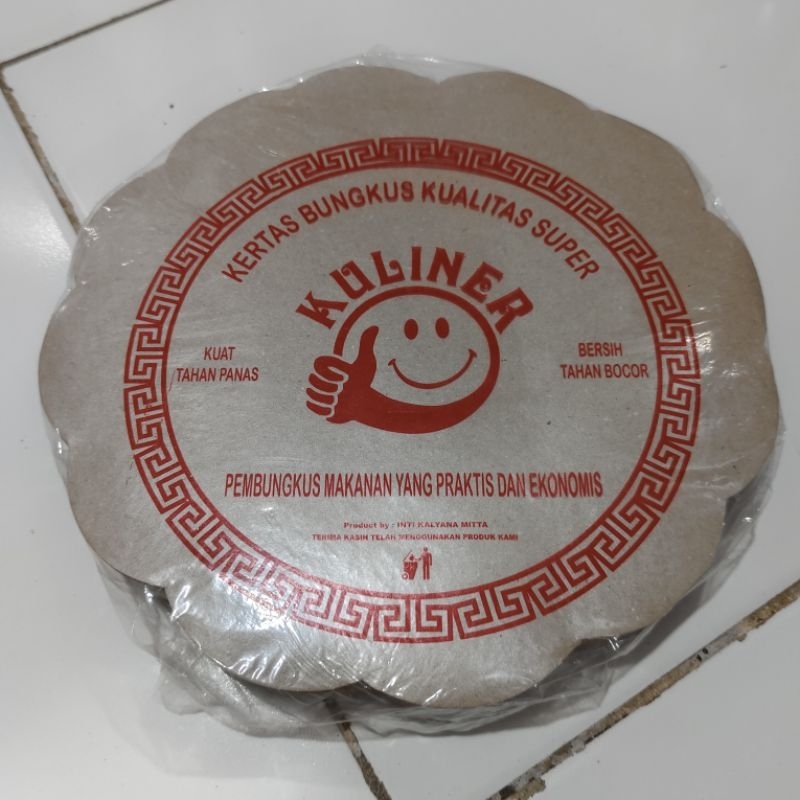Jual kertas nasi kuliner bulat diameter 27 cm, 1 bungkus isi 200 lembar ...