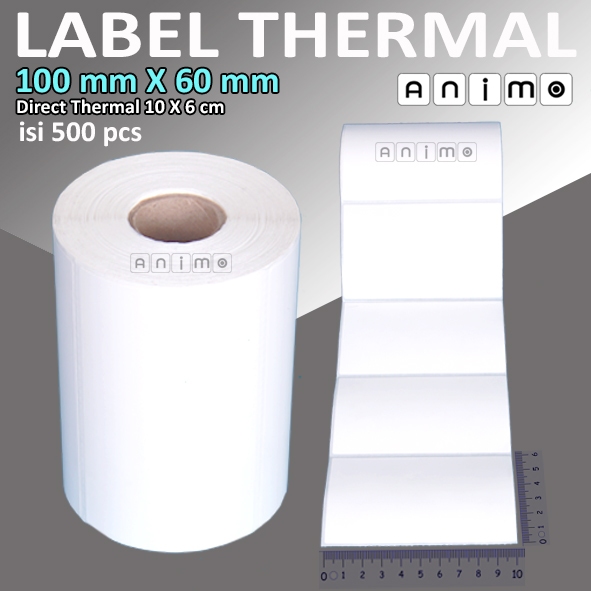 Jual LABEL THERMAL 100 X 60 isi 500 PCS - BARCODE Thermal 100X60 MM ...