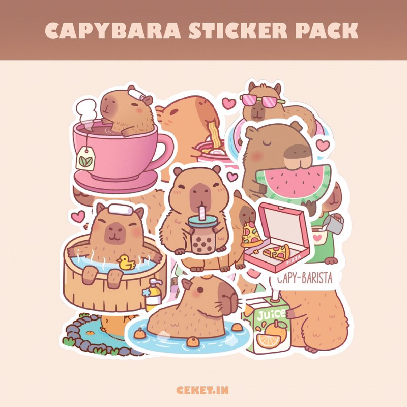 Jual Capybara Sticker Pack (14pcs) | Shopee Indonesia