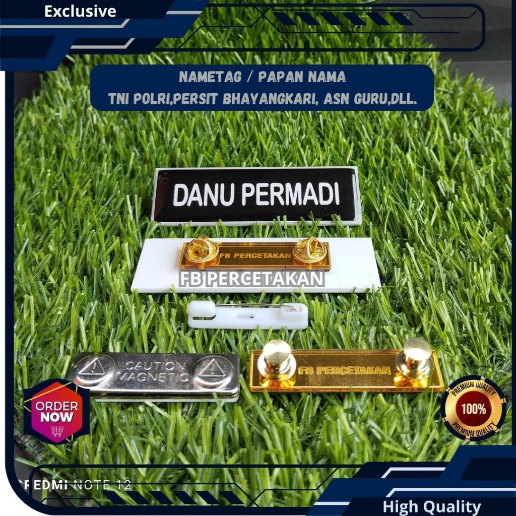 Jual PAPAN NAMA TNI / NAMA DADA SATPAM / NAME TAG TNI POLRI / NAMETAG ...
