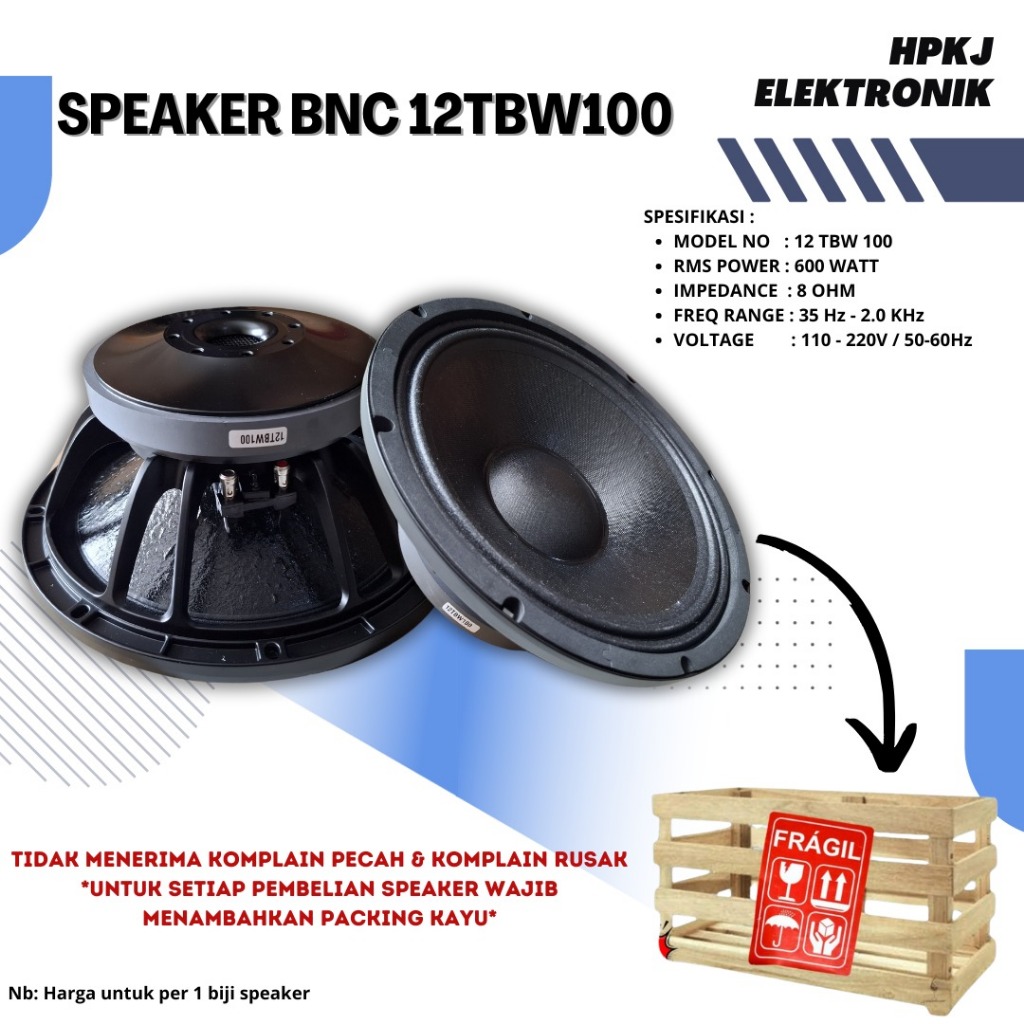 Jual SPEAKER KOMPONEN B&C 12TBW100 speaker komponen 12inch b&c 12 tbw 100 | Shopee Indonesia