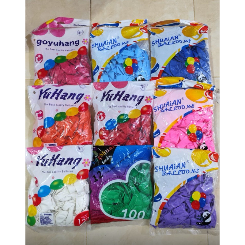 Jual Balon latex doff ukuran 12 inch / Balon ulang tahun (isi 25 pcs ...