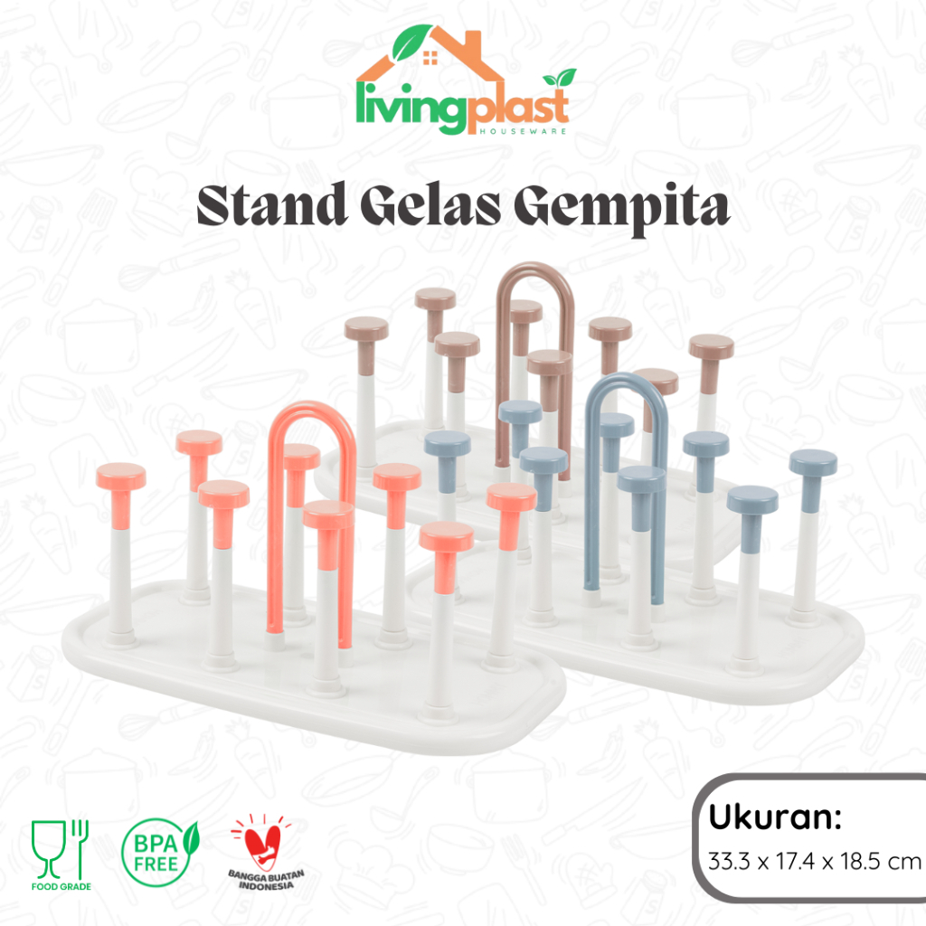Jual Stand Gelas Gempita / Tempat Gelas Aestetik / Stand Gelas Modern ...