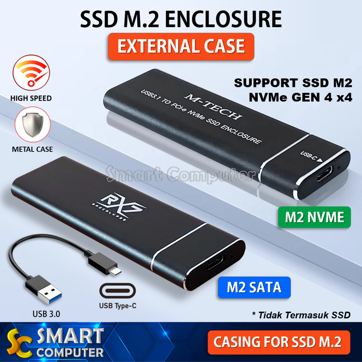 Jual Casing External SSD M.2 NVMe PCIe / M.2 SATA NGFF Type C / USB 3.0 ...