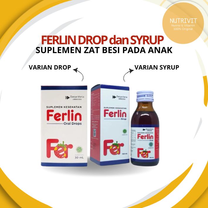 Jual FERLIN Drop 30ml / Sirup 100ml - Suplemen kebutuhan zat besi dan ...