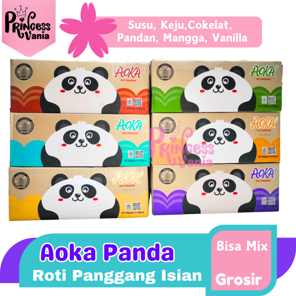 Jual AOKA PANDA GROSIR ROTI PANGGANG ISIAN RASA PANDAN KEJU COKLAT BISA ...