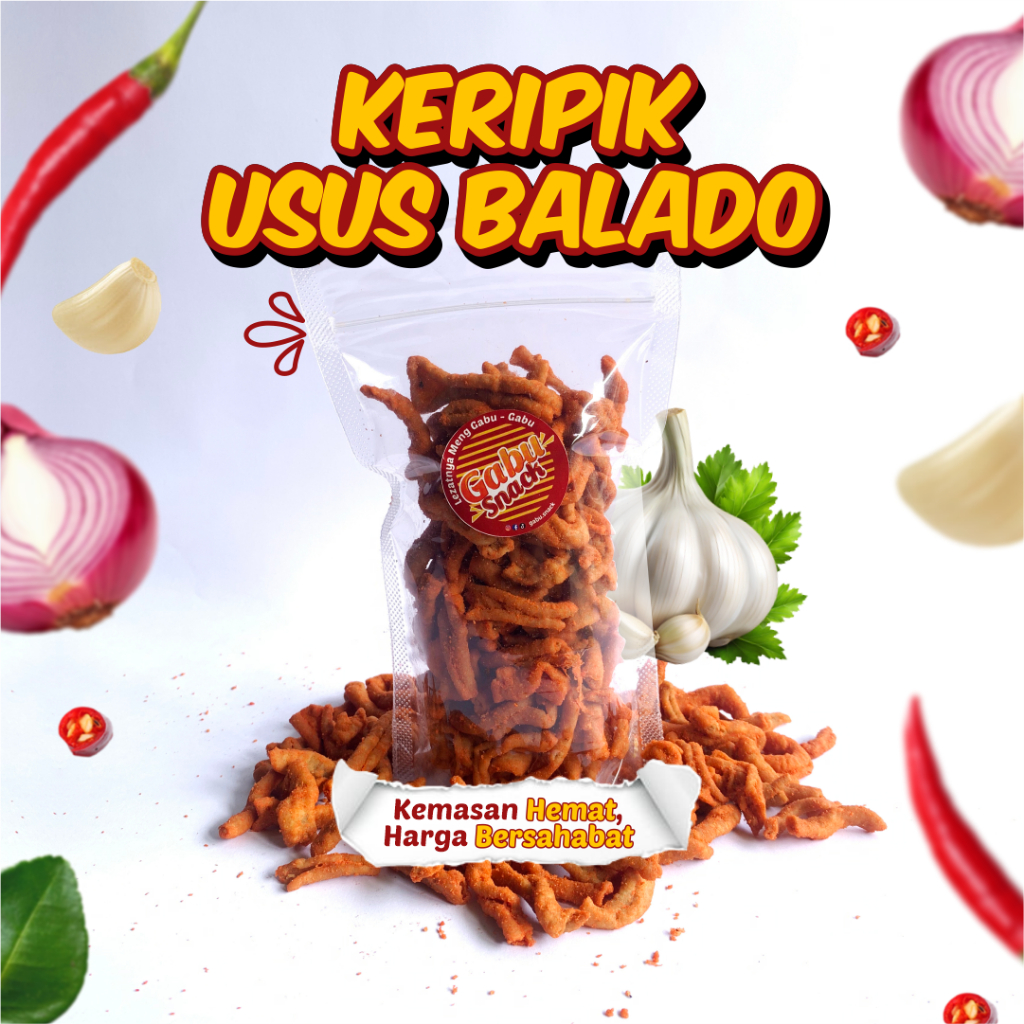 Jual Keripik Usus Ayam Balado 100 gr Kemasan Pouch | Shopee Indonesia
