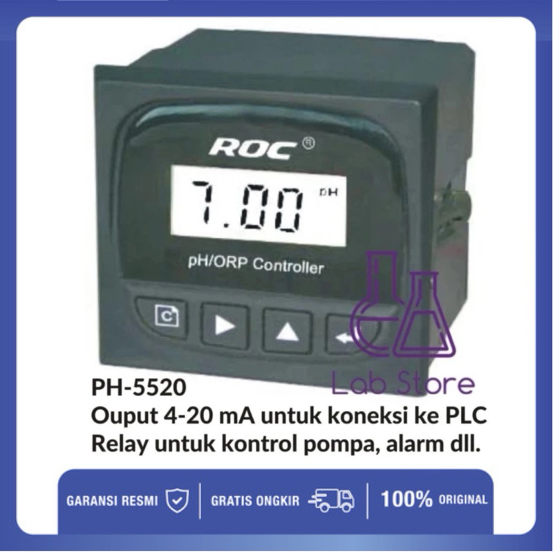 Jual pH Controller / Monitor / Transmitter PH/ORP-5520 -- ROC | Shopee ...