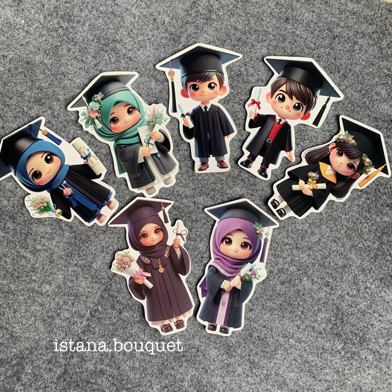 Jual Topper Wisuda karakter unik sudah dipotong tinggi 13cm | Shopee ...
