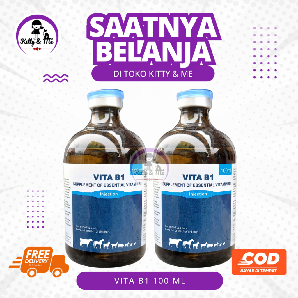 Jual VITA B1 100 ML SUPLEMEN VITAMIN B1 - Vitamin Anjing, Kucing, Babi ...