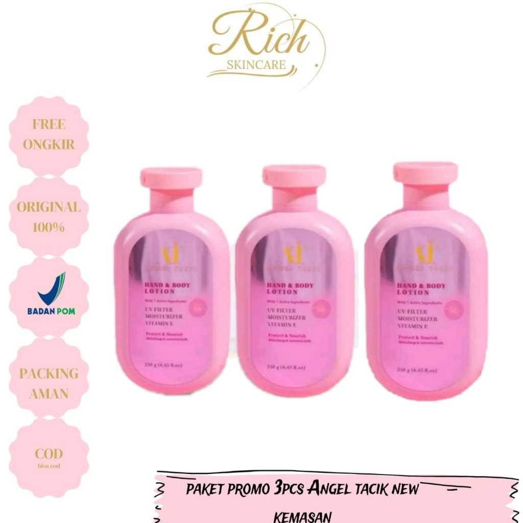 Jual PAKET PROMO 3 PCS Hand Body Lotion Whitening Angel Tacik Original ...