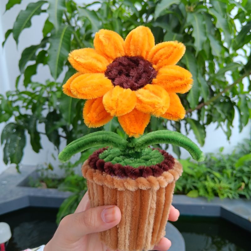 Jual Bunga pot mini kawat bulu (flower pot pipe cleaner) | Shopee Indonesia
