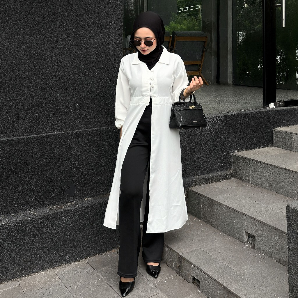 Jual Outer Tunik Wanita Long Cardi | Tunik Model Kutubaru Modern By ...
