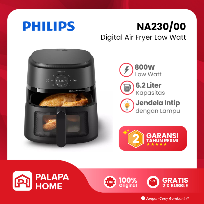 Jual Philips Air Fryer NA230/00 Digital Touch Screen Low Watt 800W 6,2L ...