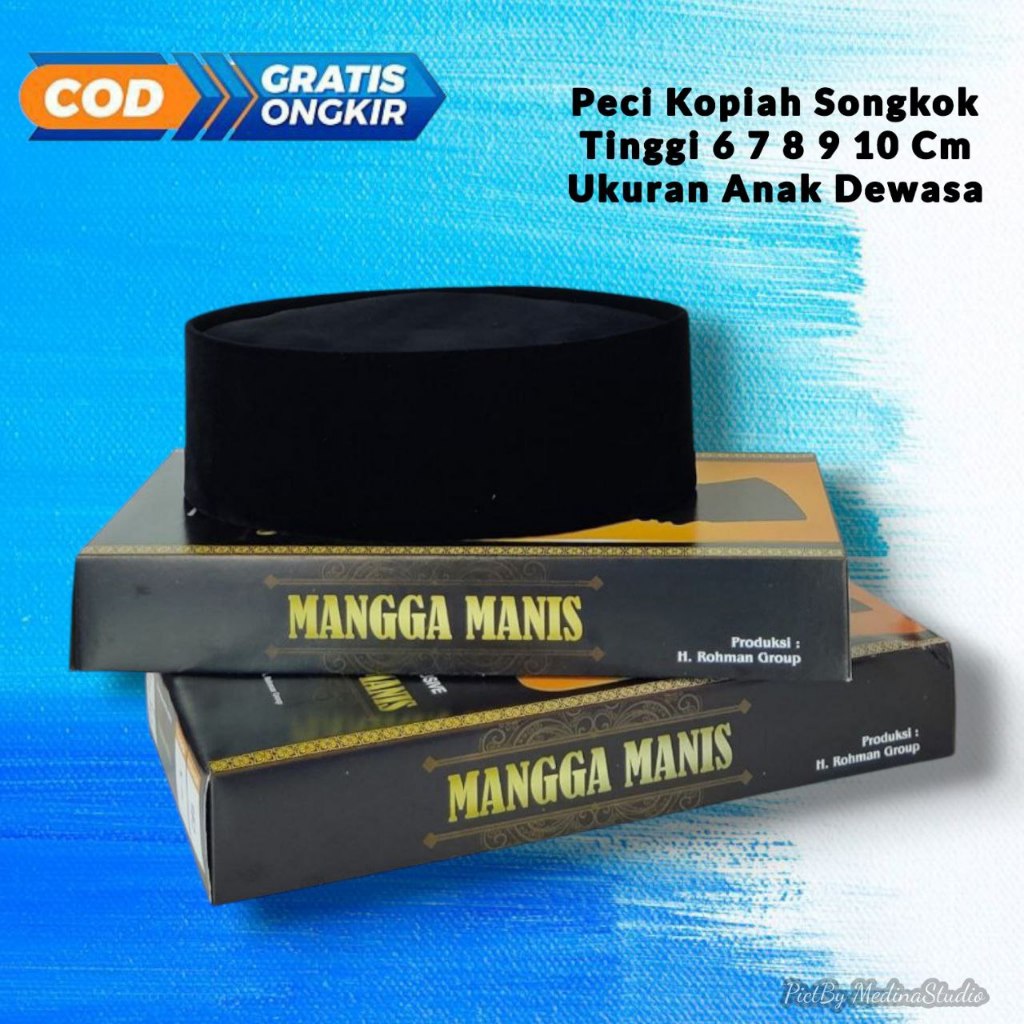 Jual Peci Hitam Polos Mangga Manis Tinggi 5, 6, 7, 8, 9, 10 Cm Peci ...