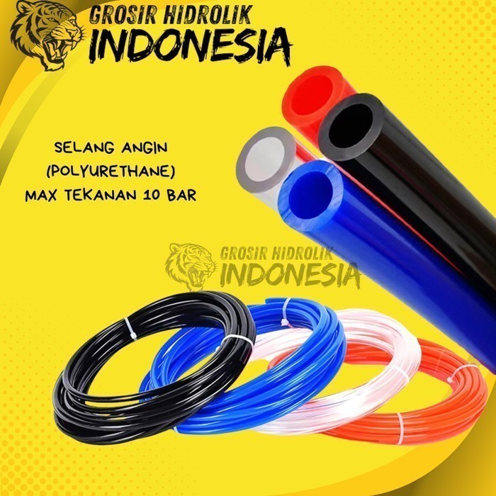 Jual SELANG ANGIN PNEUMATIC SELANG PU (POLYURETHANE) UKURAN OD 12MM X ...