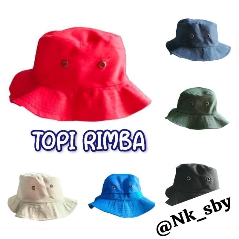 Jual TOPI RIMBA Polos Warna ( Lubang ) | Shopee Indonesia
