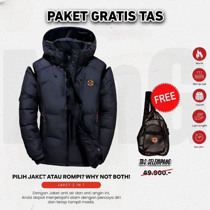 Jual Jaket Gelembung Kembung Multifungsi 2in1 Rompi Waterproof ...