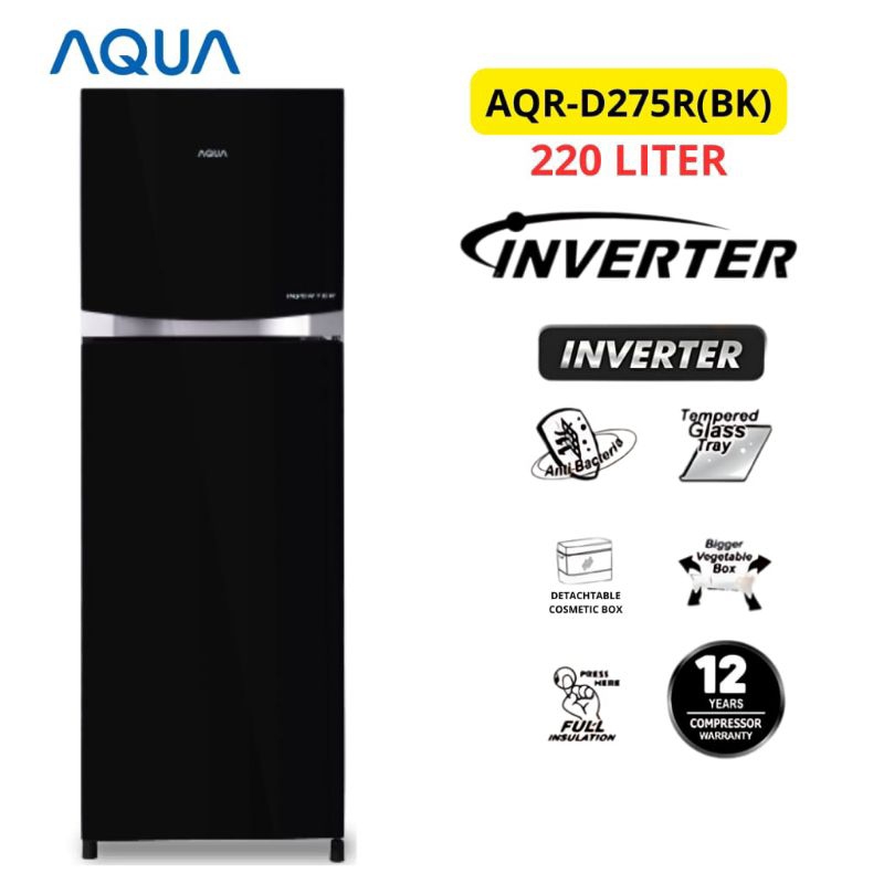 Jual KULKAS AQUA AQR-D 275R INVERTER ( 220 liter ) garansi resmi | Shopee Indonesia