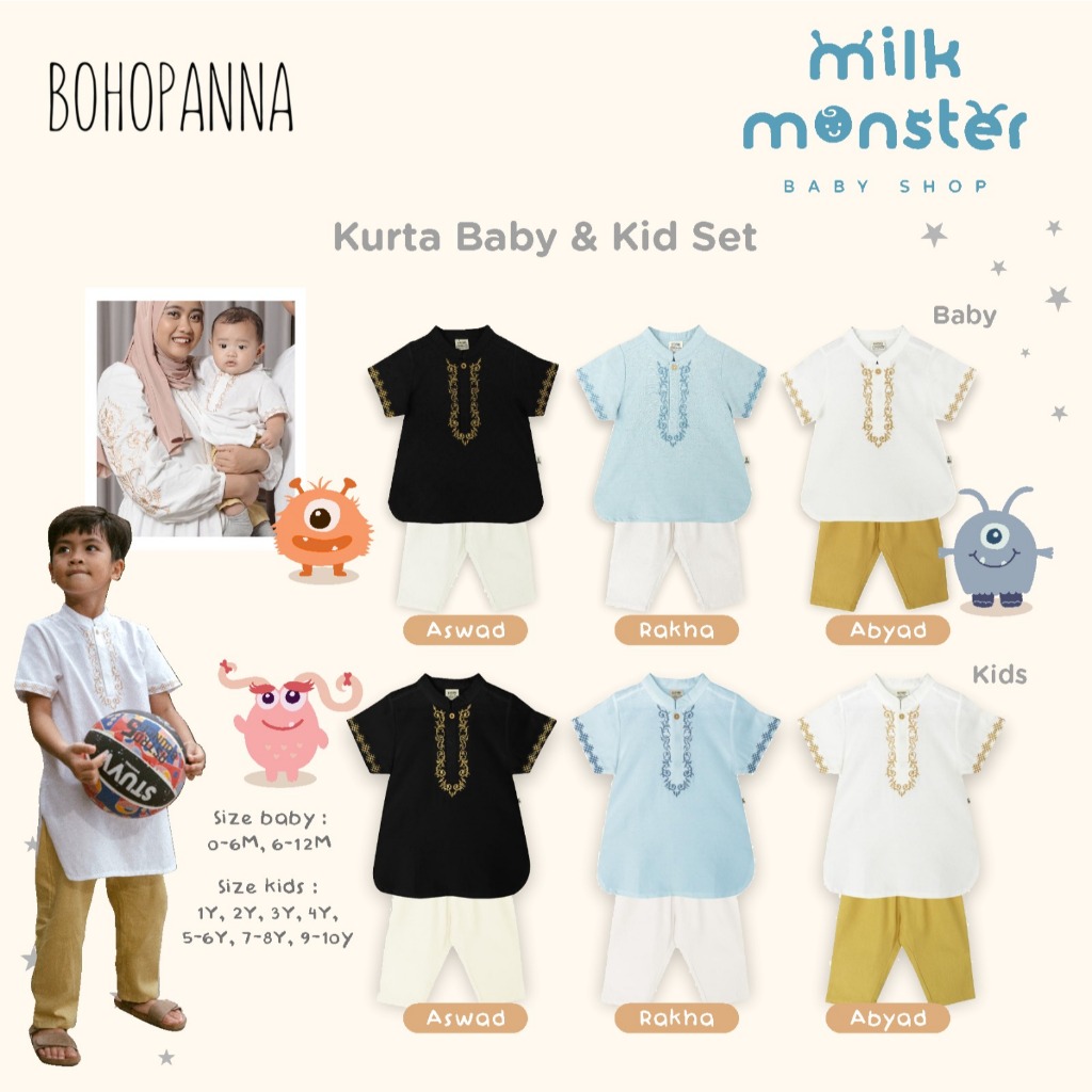 Jual Bohopanna Kurta Baby & Kids Set / Baju Koko Anak Laki-laki / Baju Lebaran anak / Bohopanna ...