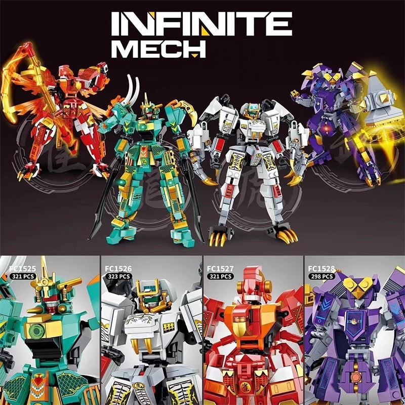Jual Mainan Brick Robot Infinite Mech Block Robot Perakitan Mecha 3D ...